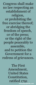 The First Amendment – everyday epistle